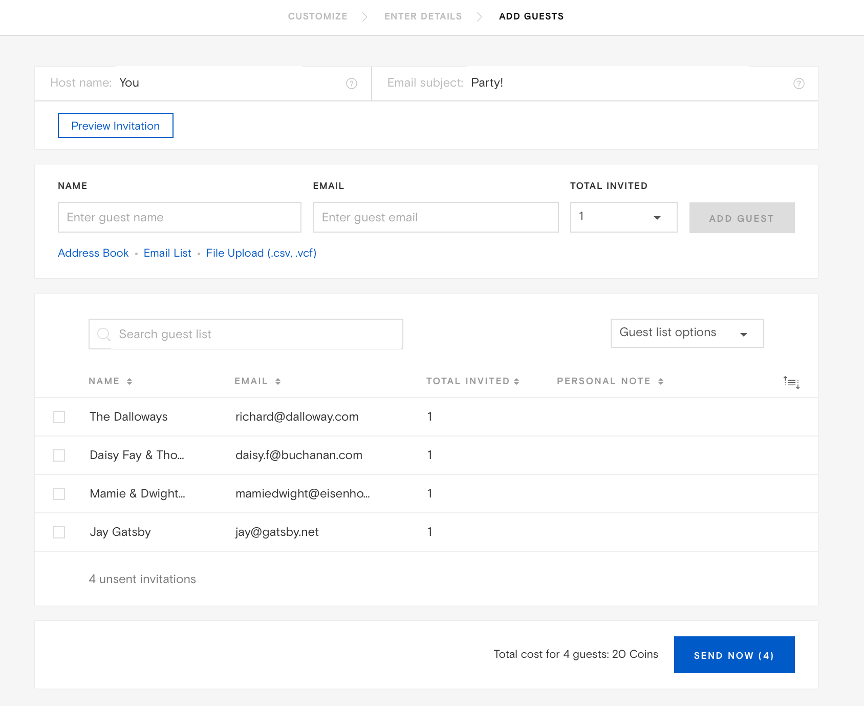 Upload a Spreadsheet of Contacts to Your Guest or Recipient List ...
