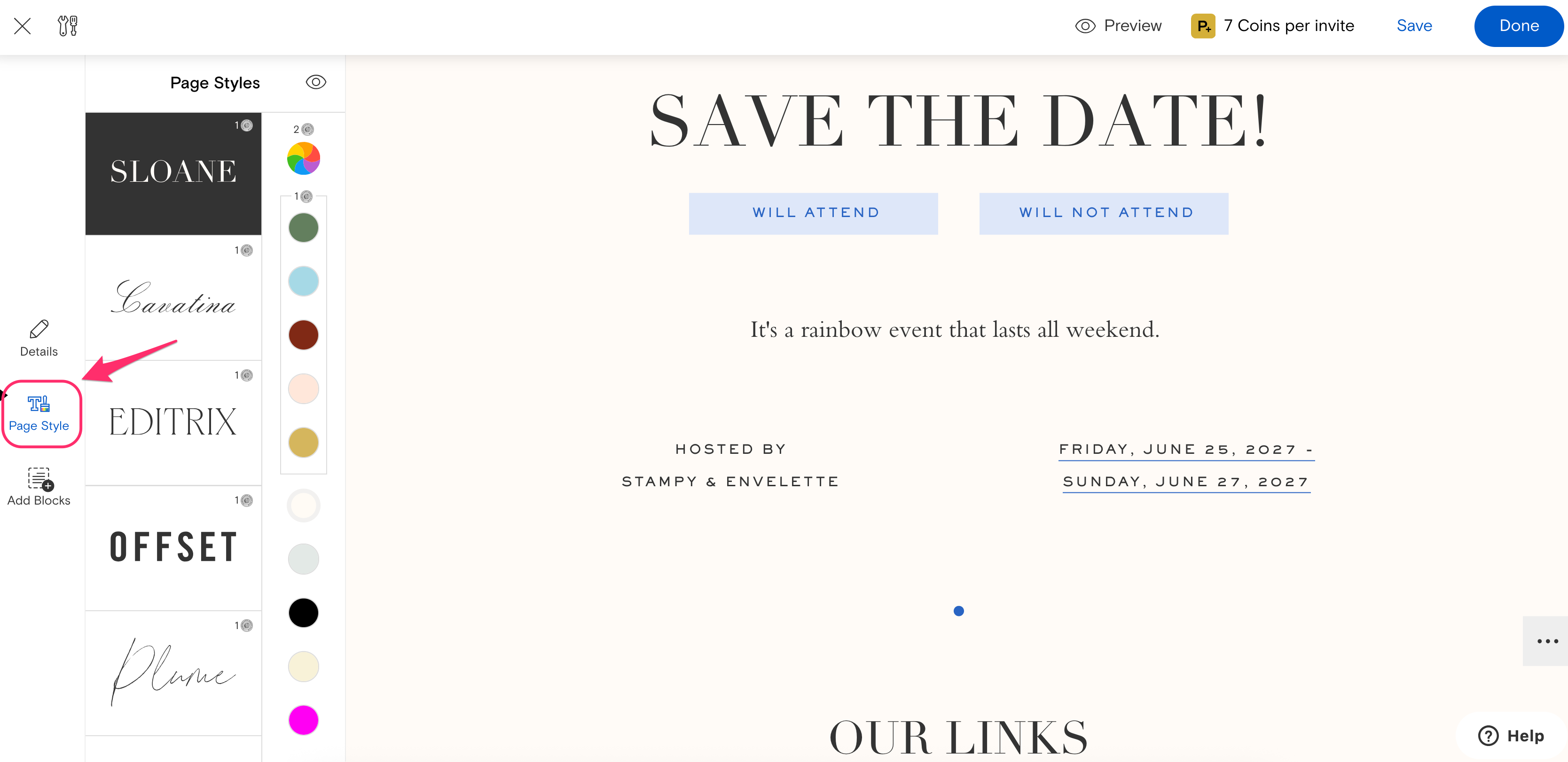 Changing Page Styles and Page Colors – Paperless Post Help Center