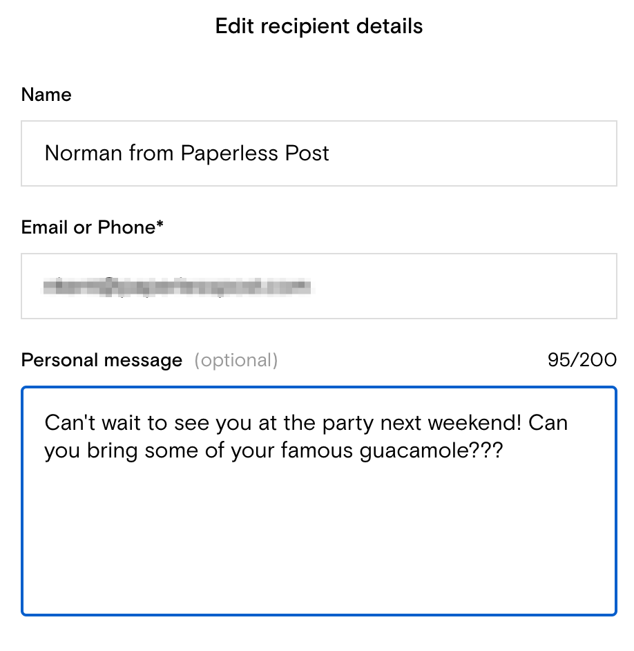 What is the Personal Message? Where will it appear? – Paperless Post Help Center