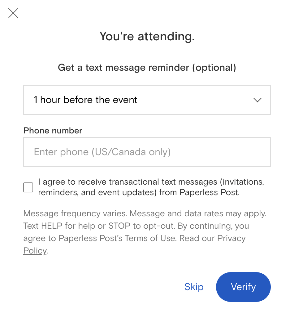 Opt-in RSVP and event reminders for guests – Paperless Post Help Center